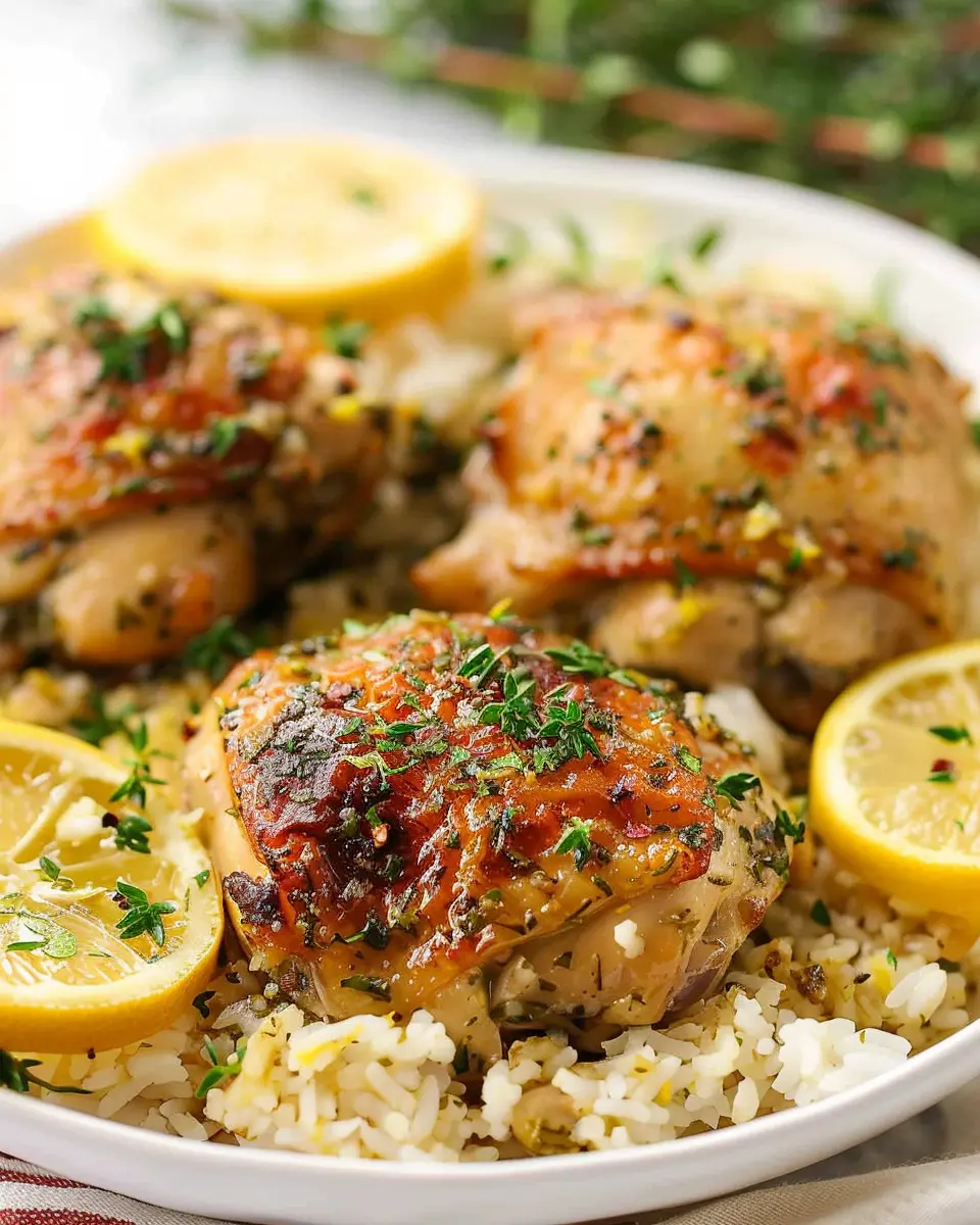 slow cooker lemon herb chicken and rice