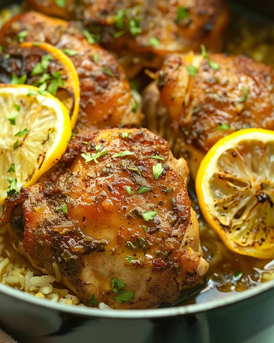 slow cooker lemon herb chicken and rice