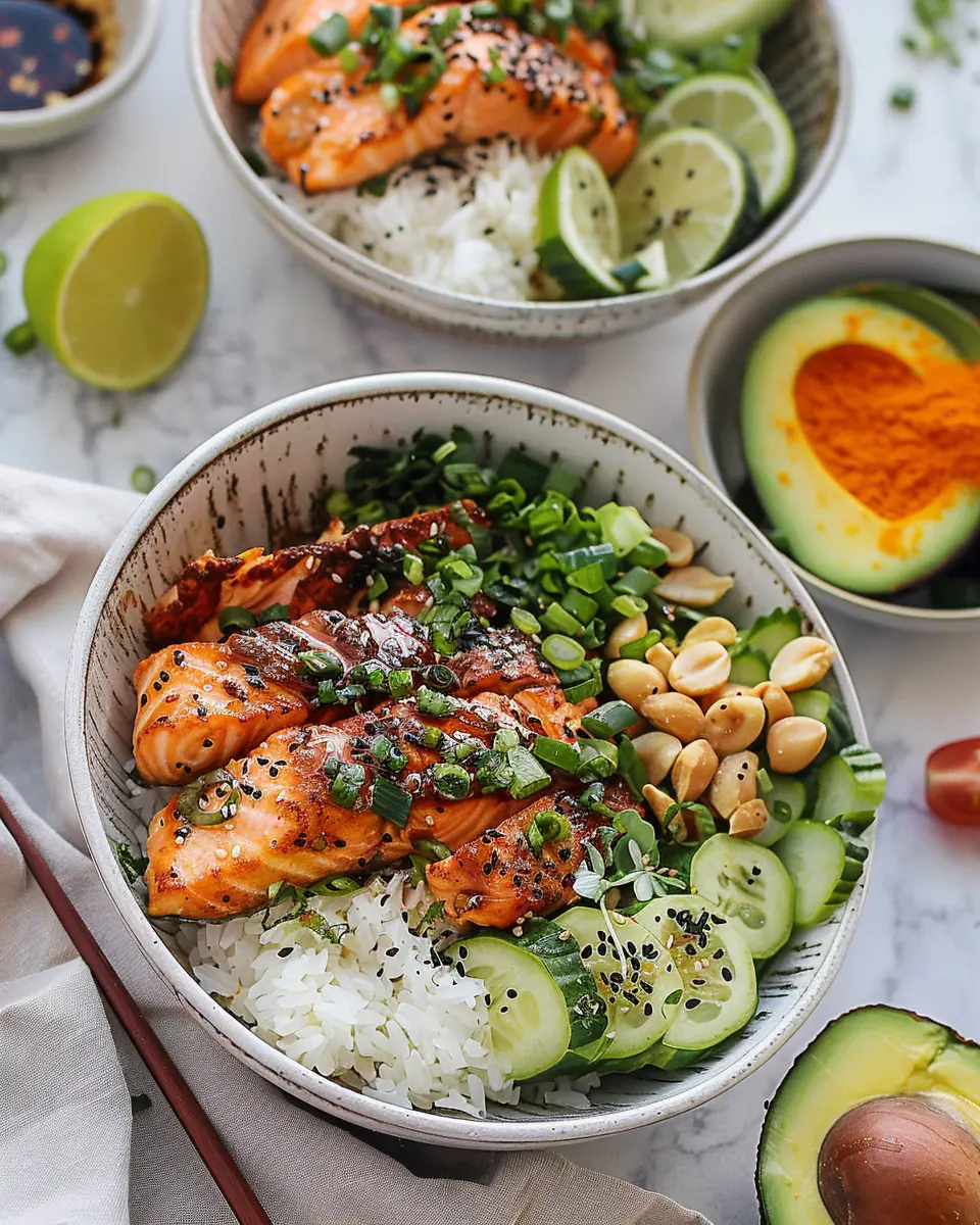 spicy salmon bowls